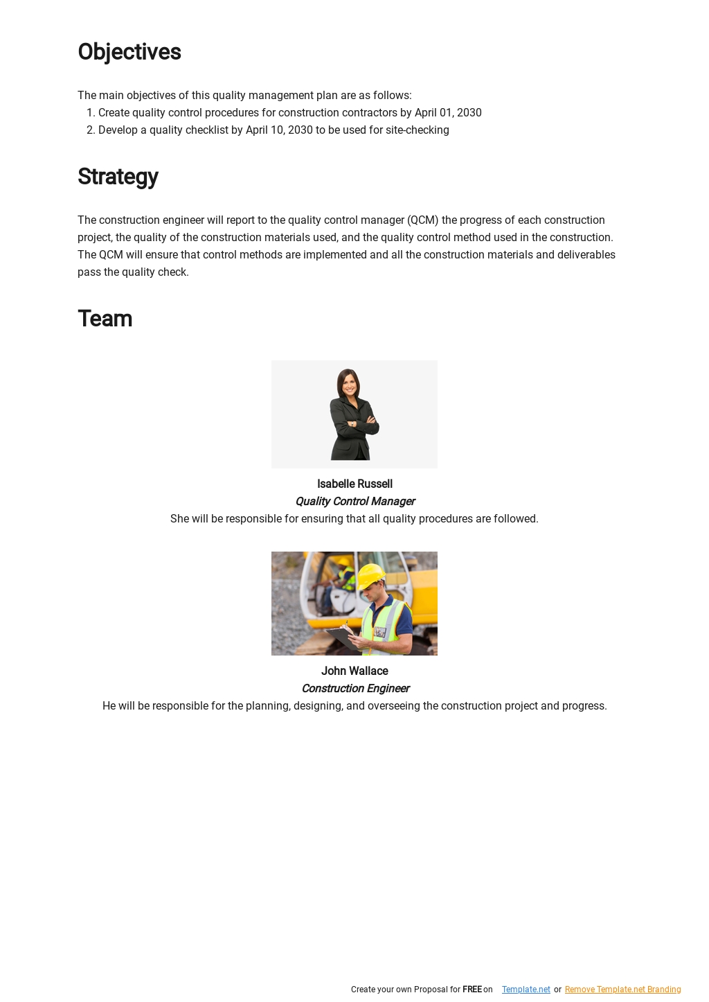 FREE Simple Quality Management Plan Template in Google Docs, Word | Template.net
