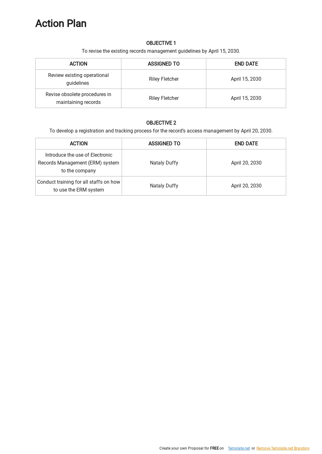 Smart Model Action Plan Template [Free PDF] | Template.net