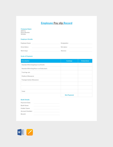 Employee Record Sheet Template