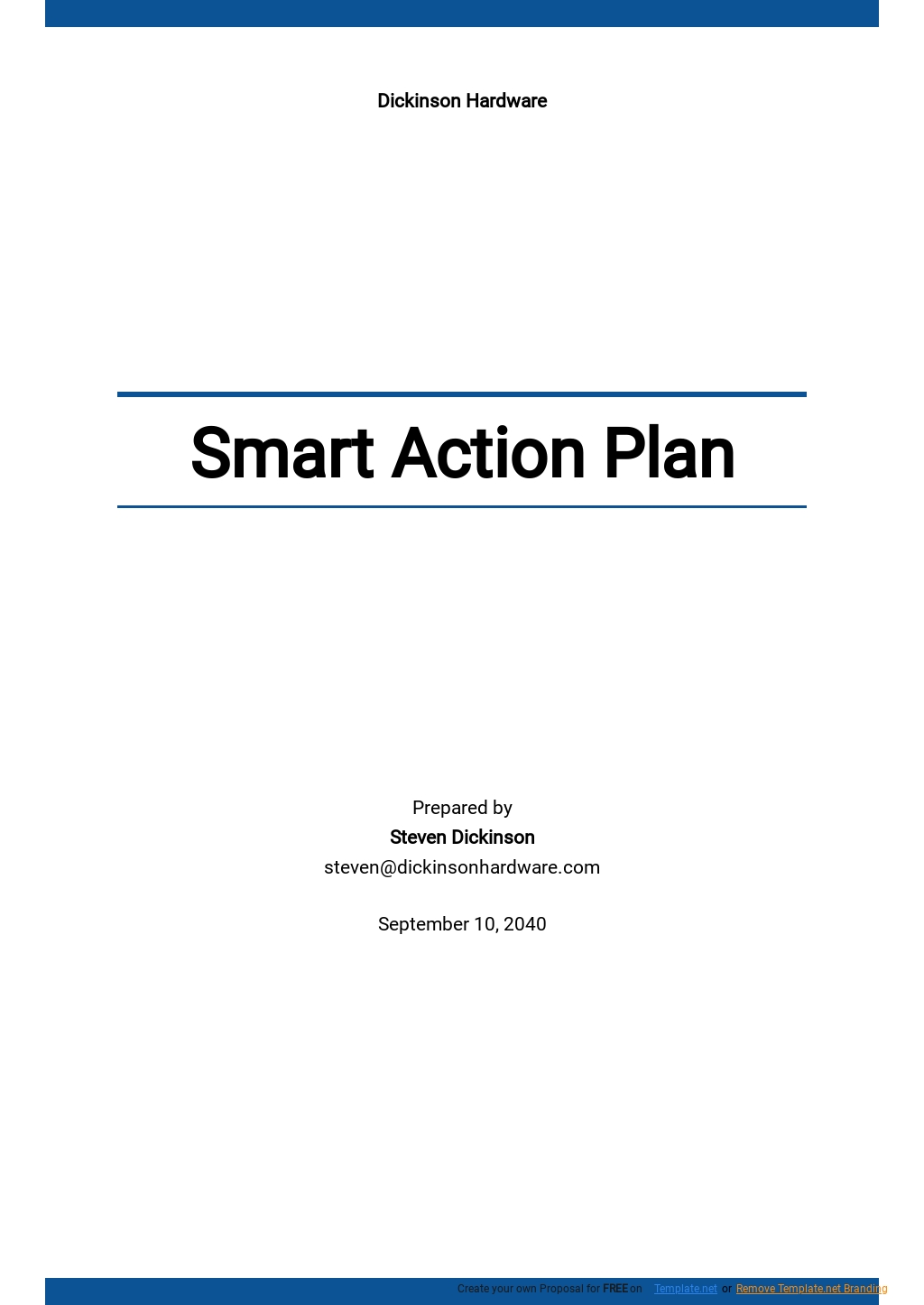 Smart Action Plan Template Word
