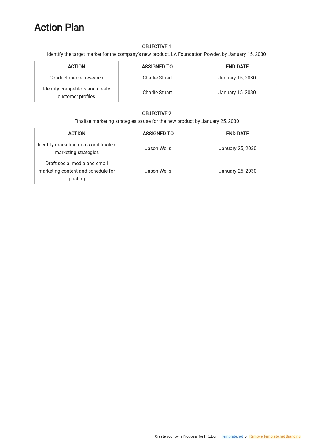 Marketing Communications Action Plan Template in Google Docs, Word | Template.net