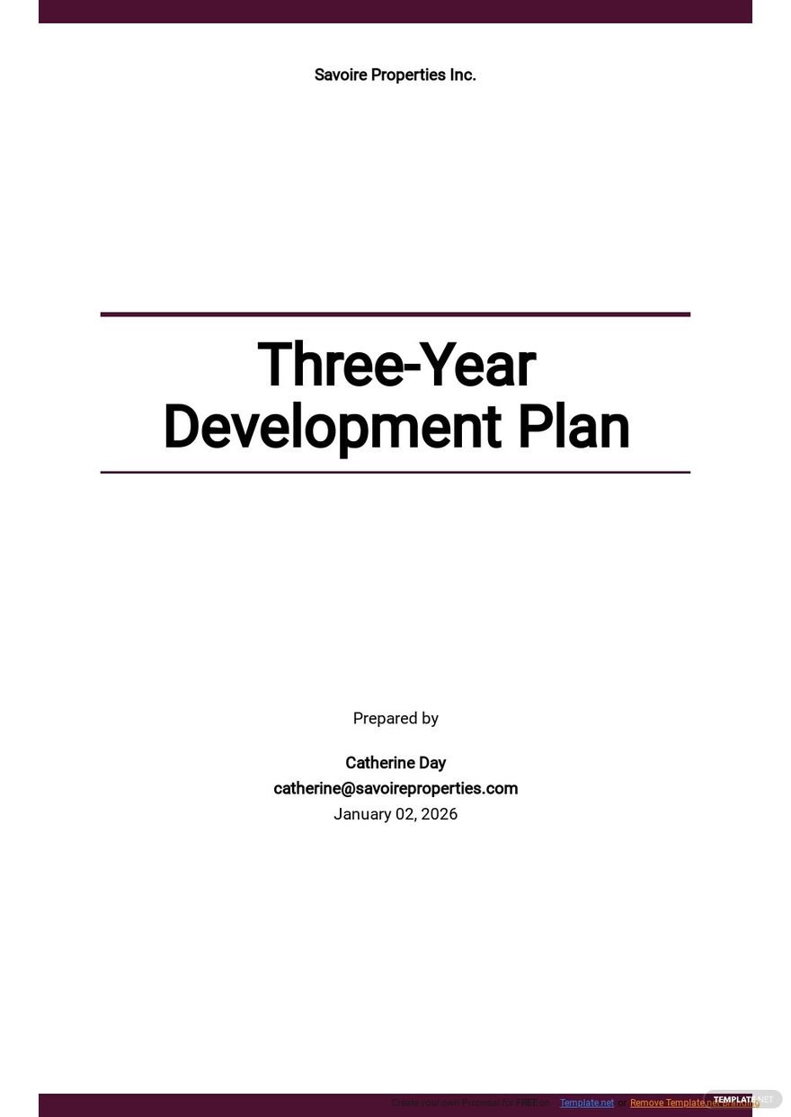 5 Year Development Plan Template Google Docs Word Apple Pages PDF 