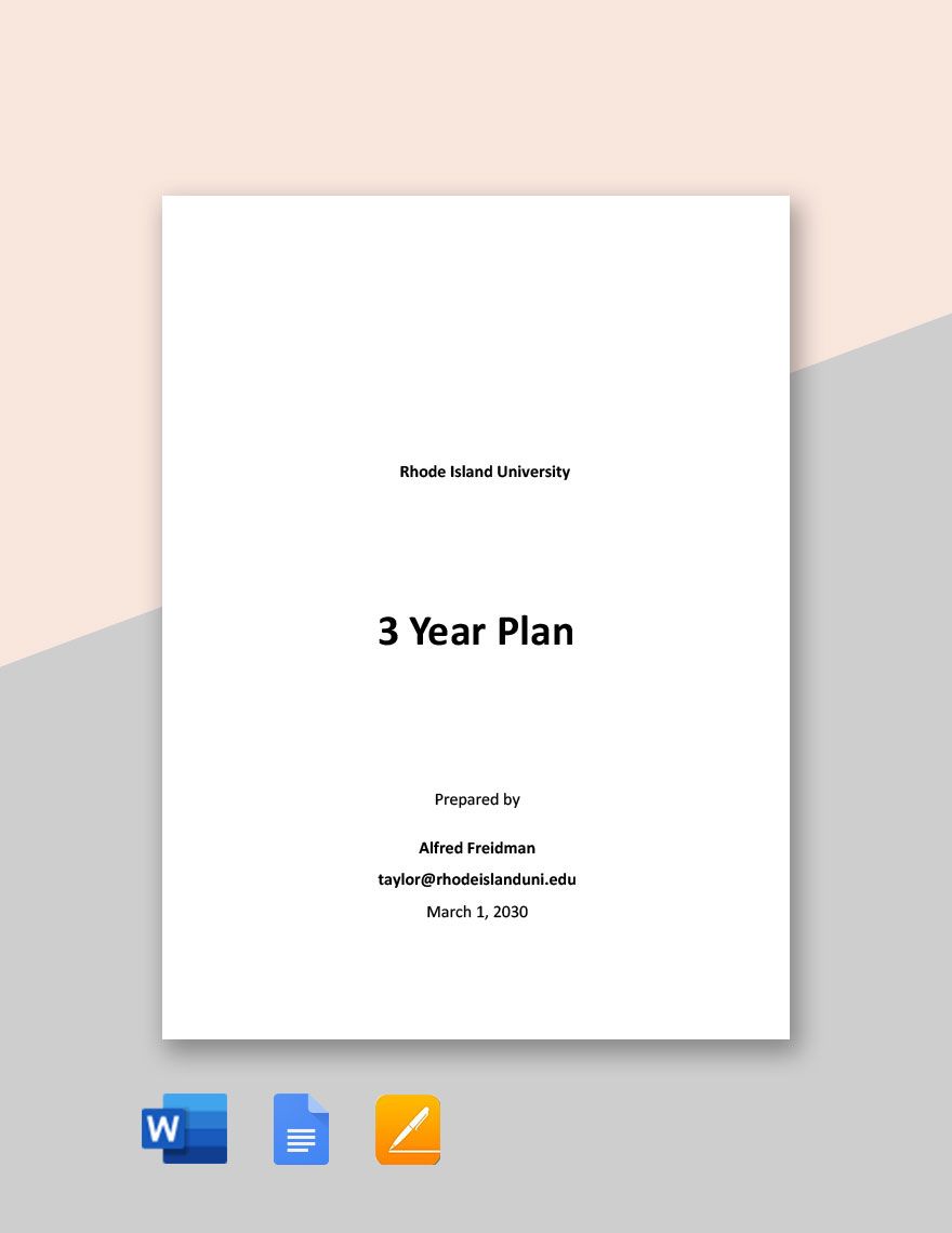 3 Year Plan Template Download In Word Google Docs Apple Pages 