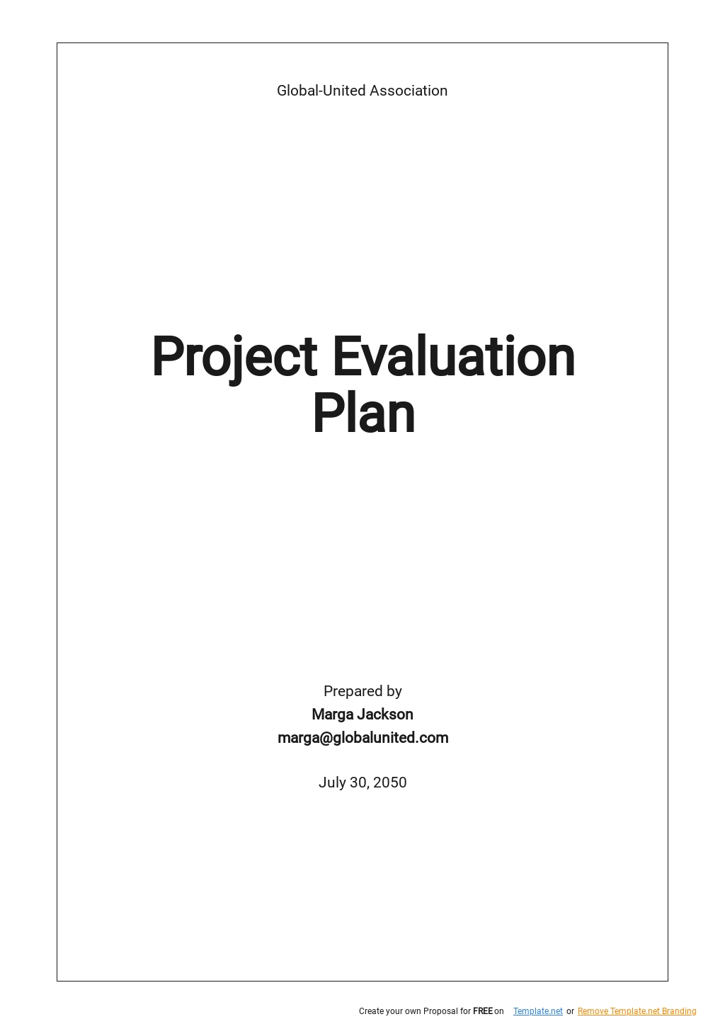 Project Evaluation Plan Template Google Docs Word Apple Pages 