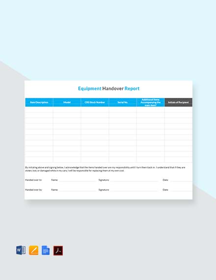 FREE Shift Handover Report Template - PDF | Word (DOC) | Apple (MAC ...