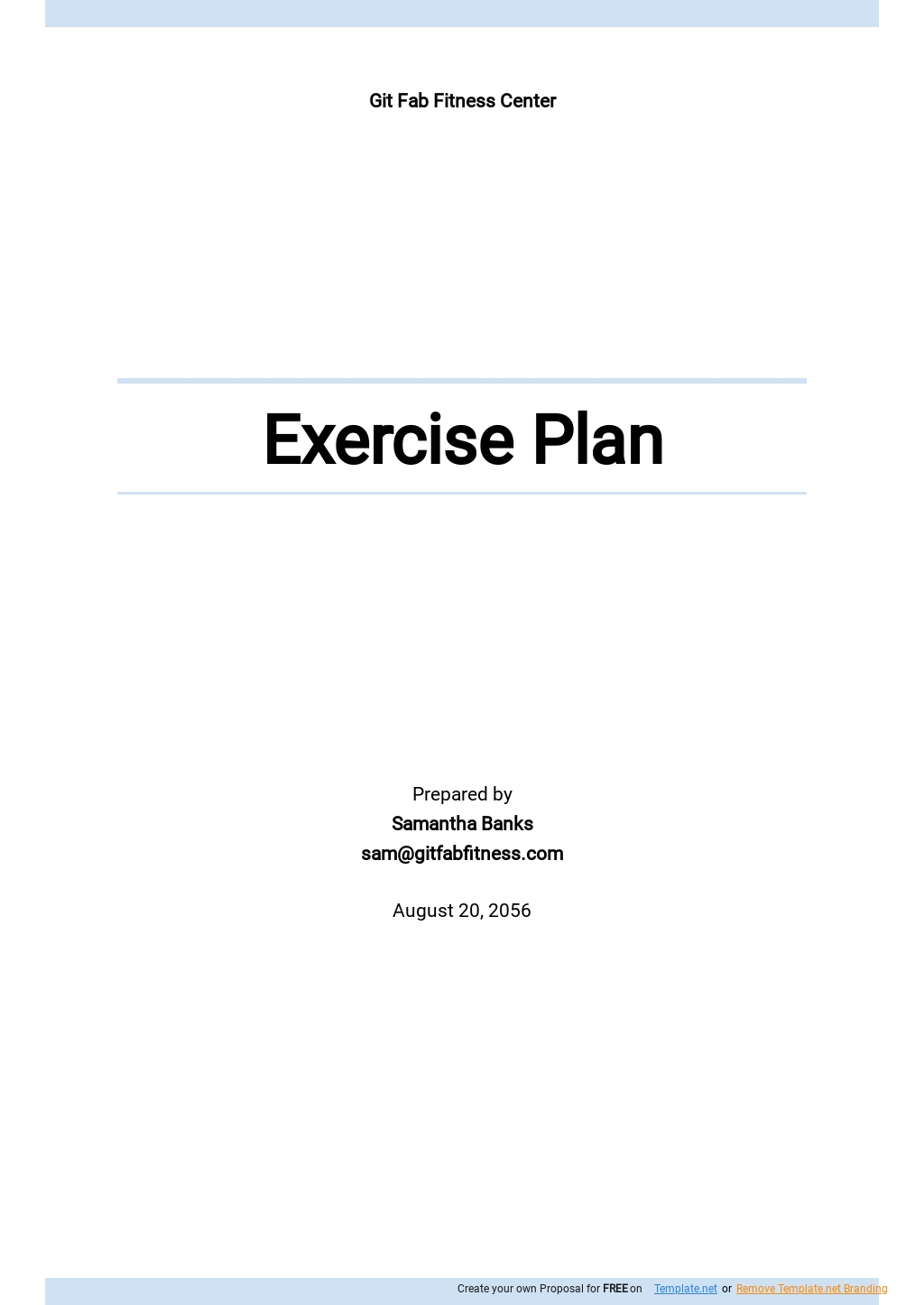 Exercise Plan Template - Google Docs, Word, Apple Pages | Template.net