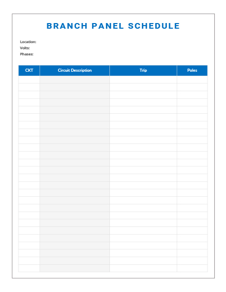Free SWB Panel Schedule Template: Download 128+ Schedules in Word ...