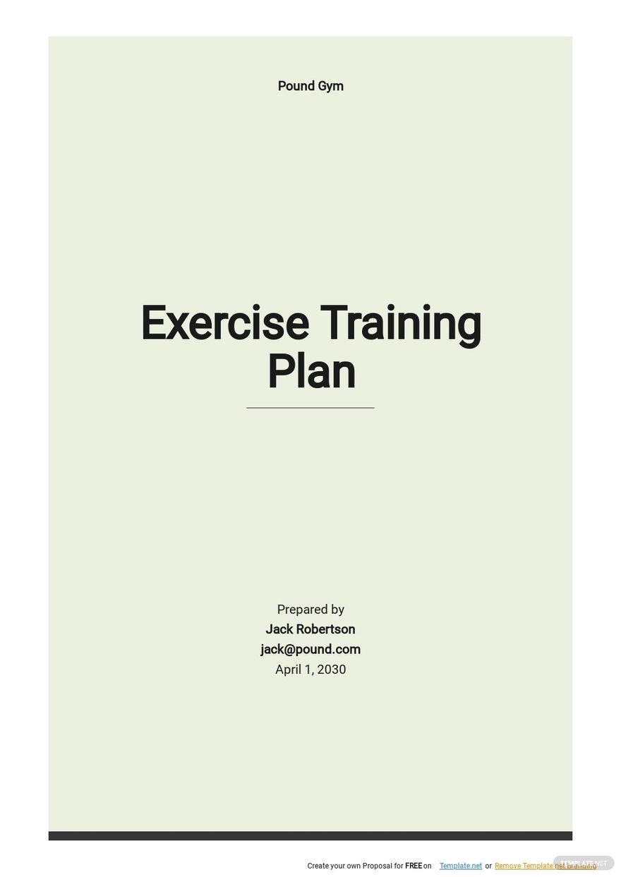 Exercise Workout Plan Template - Google Docs, Word, Apple Pages ...