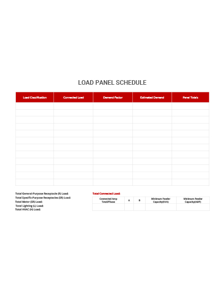 Free SWB Panel Schedule Template: Download 128+ Schedules in Word ...