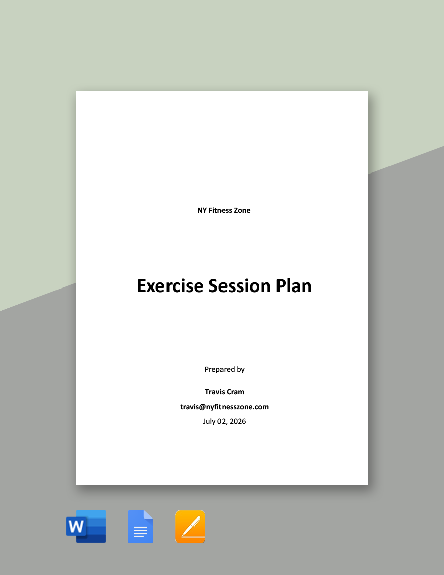 Free Exercise Session Plan Template Download In Word Google Docs 