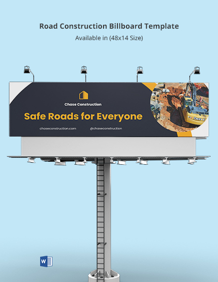 Construction Business Billboard Template - Word | Template.net