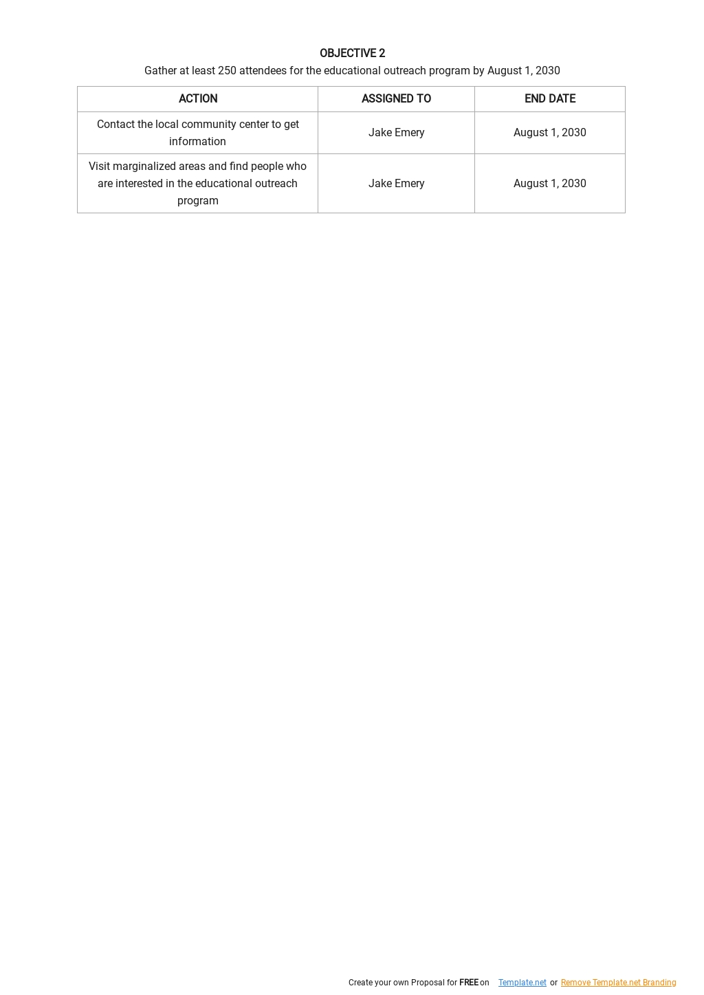 Free Outreach Action Plan Templateï¿½ - Google Docs, Word, Apple Pages ...