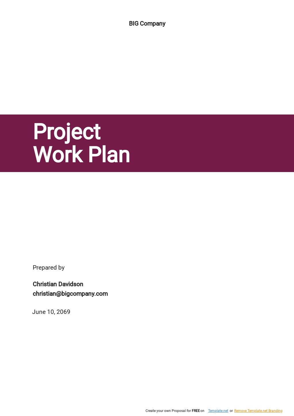 Project Work Plan Template Google Docs Word Apple Pages Template