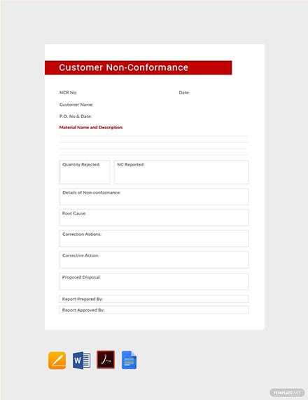 FREE Audit Non conformance Report Template - PDF | Word (DOC) | Apple ...