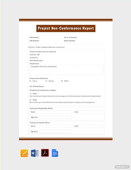 FREE Audit Non conformance Report Template - PDF | Word (DOC) | Apple ...