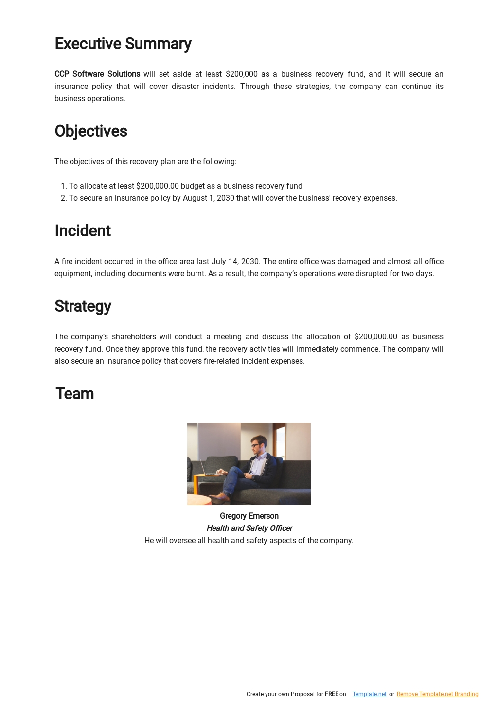 Recovery Plan Template in Google Docs, Word | Template.net