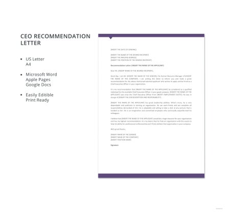 Recommendation Letter Format Template: Download 700+ Letters in Word ...