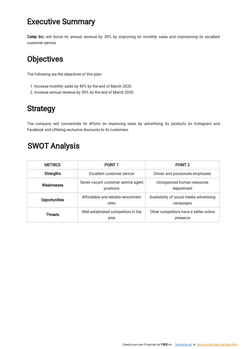 Sales and Marketing Strategic Plan Template [Free PDF] - Google Docs ...