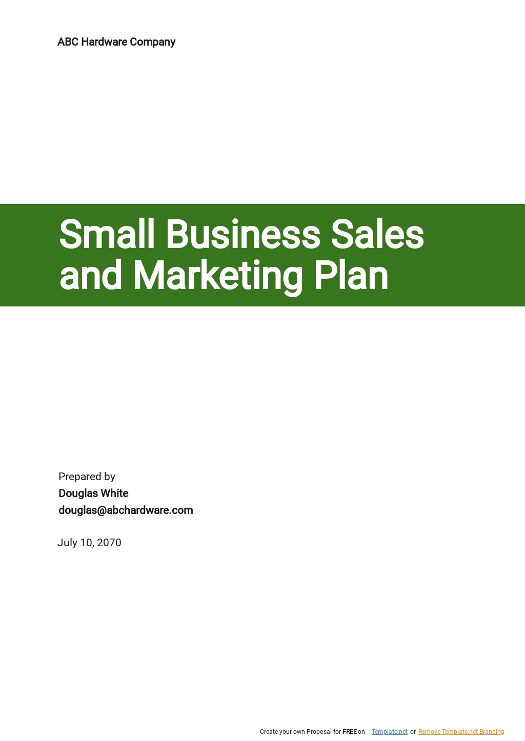 Small Business Sales and Marketing Template - Google Docs, Word, Apple ...