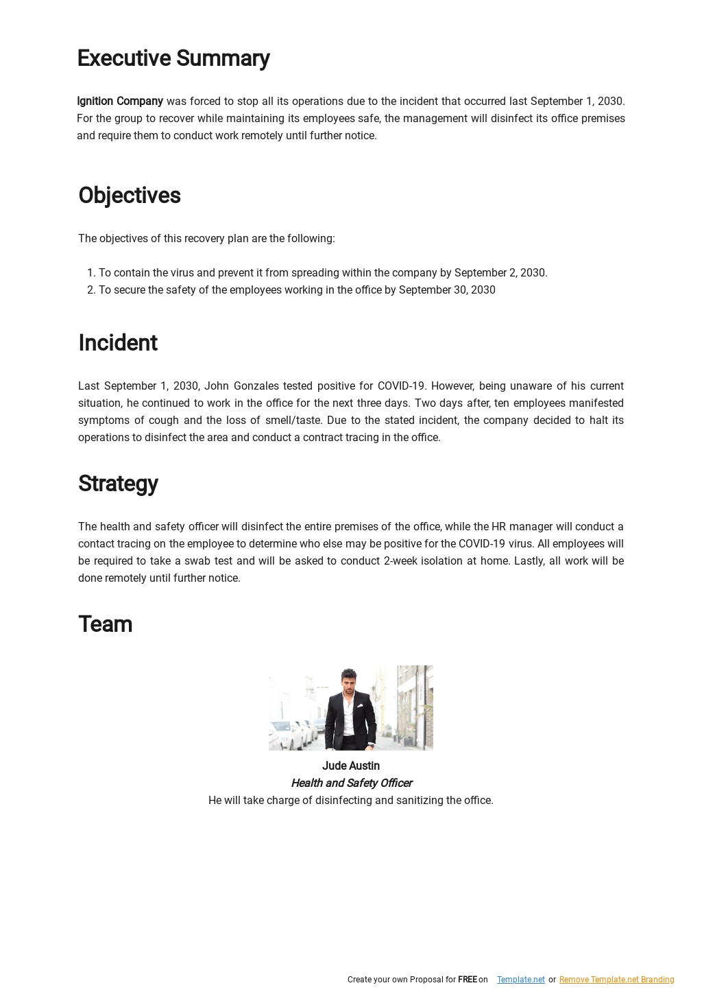 FREE Sample Recovery Plan Template - Google Docs, Word | Template.net