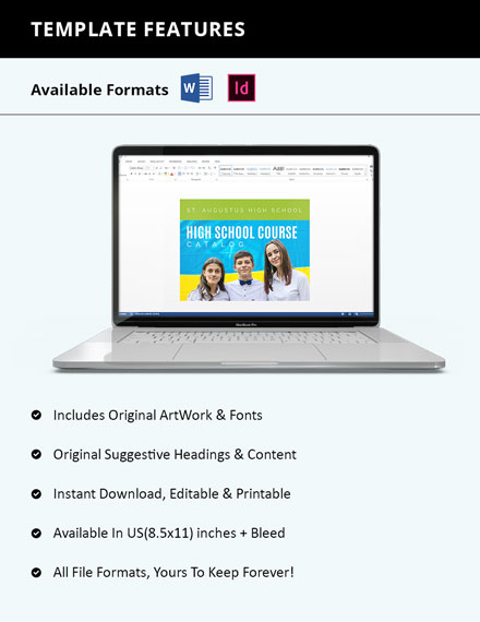High School Course Catalog Template - InDesign, Word | Template.net