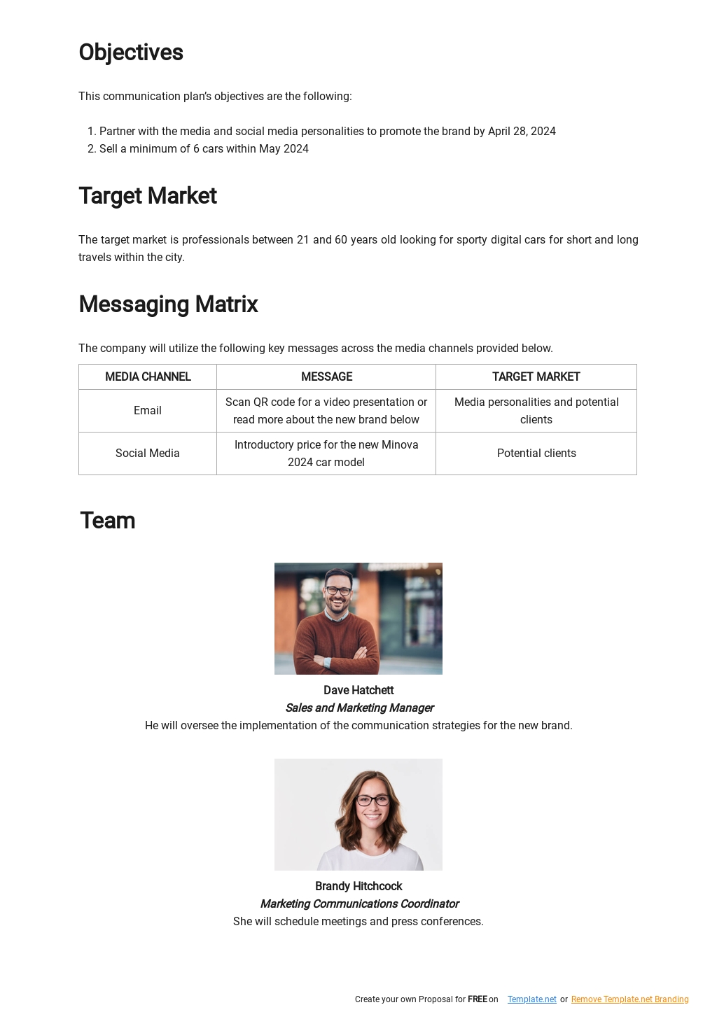 Brand Communication Plan Template in Google Docs, Word | Template.net