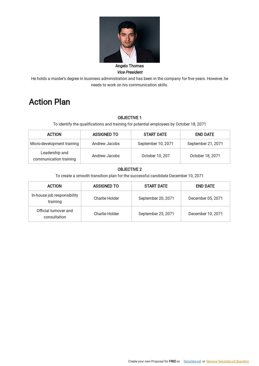 Free Simple Business Succession Plan Template - Google Docs, Word ...