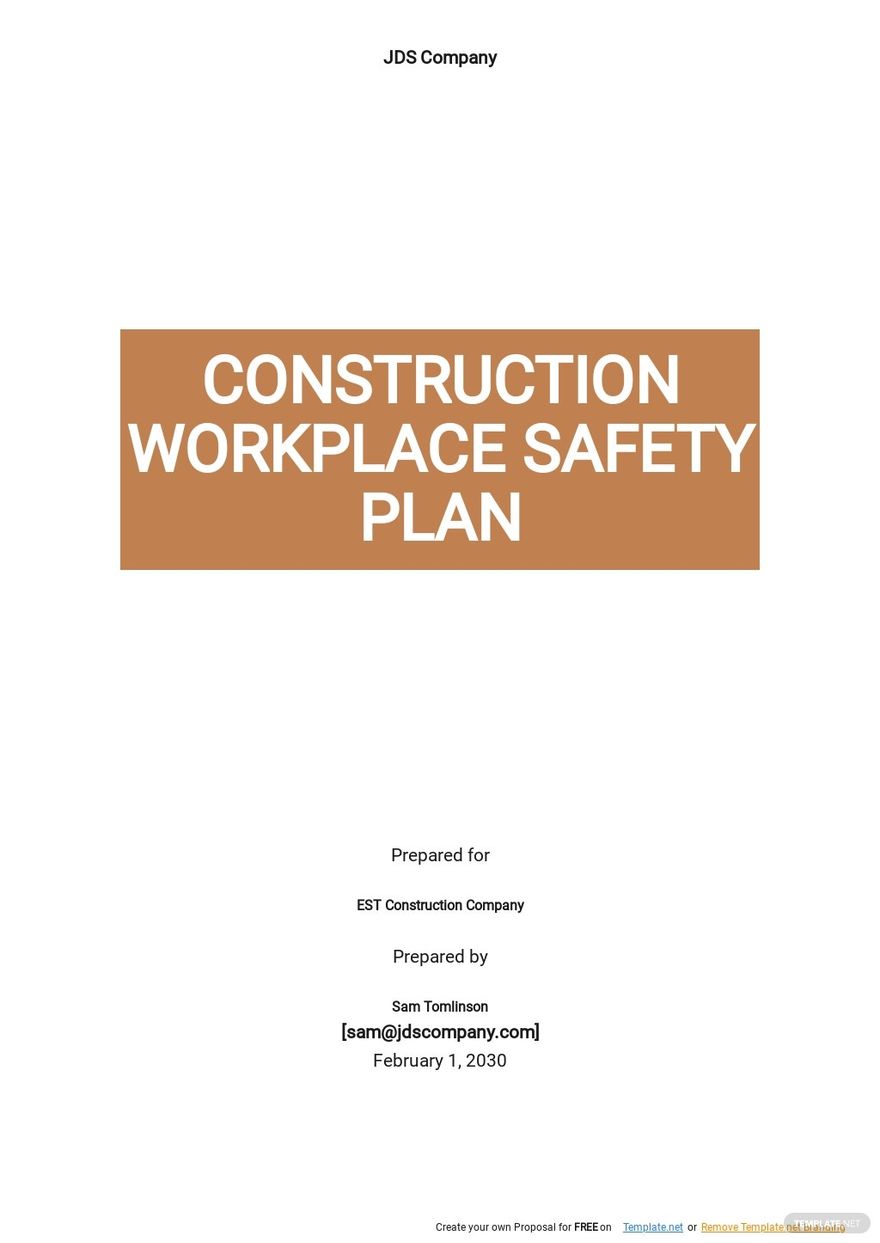 Construction Safety Environment Management Plan Template Free PDF 