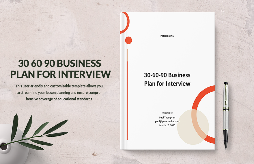 Free 30 60 90 Business Plan For Interview Download In Word Google 