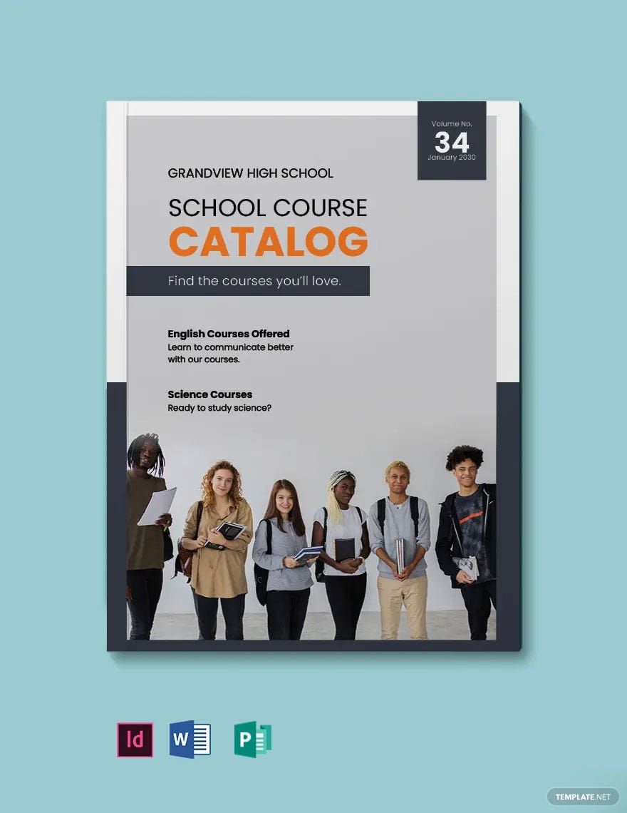 School Course Catalog Template Download In Word Publisher InDesign