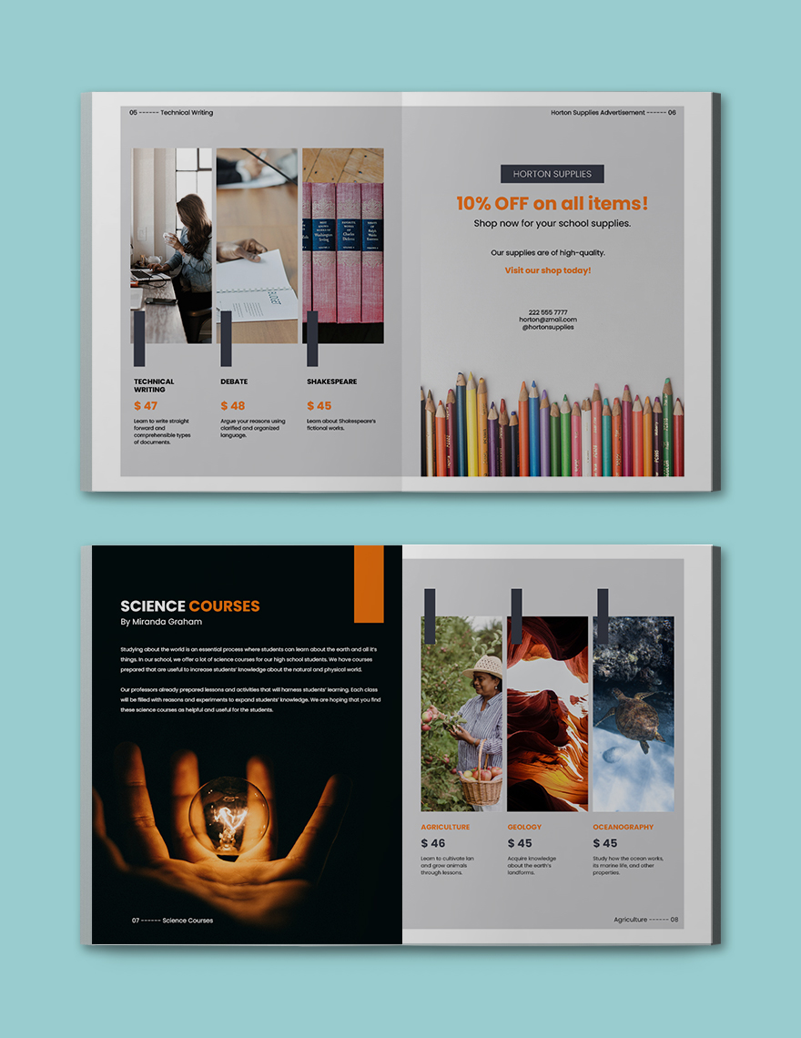 School Course Catalog Template - Download in Word, Publisher, InDesign ...