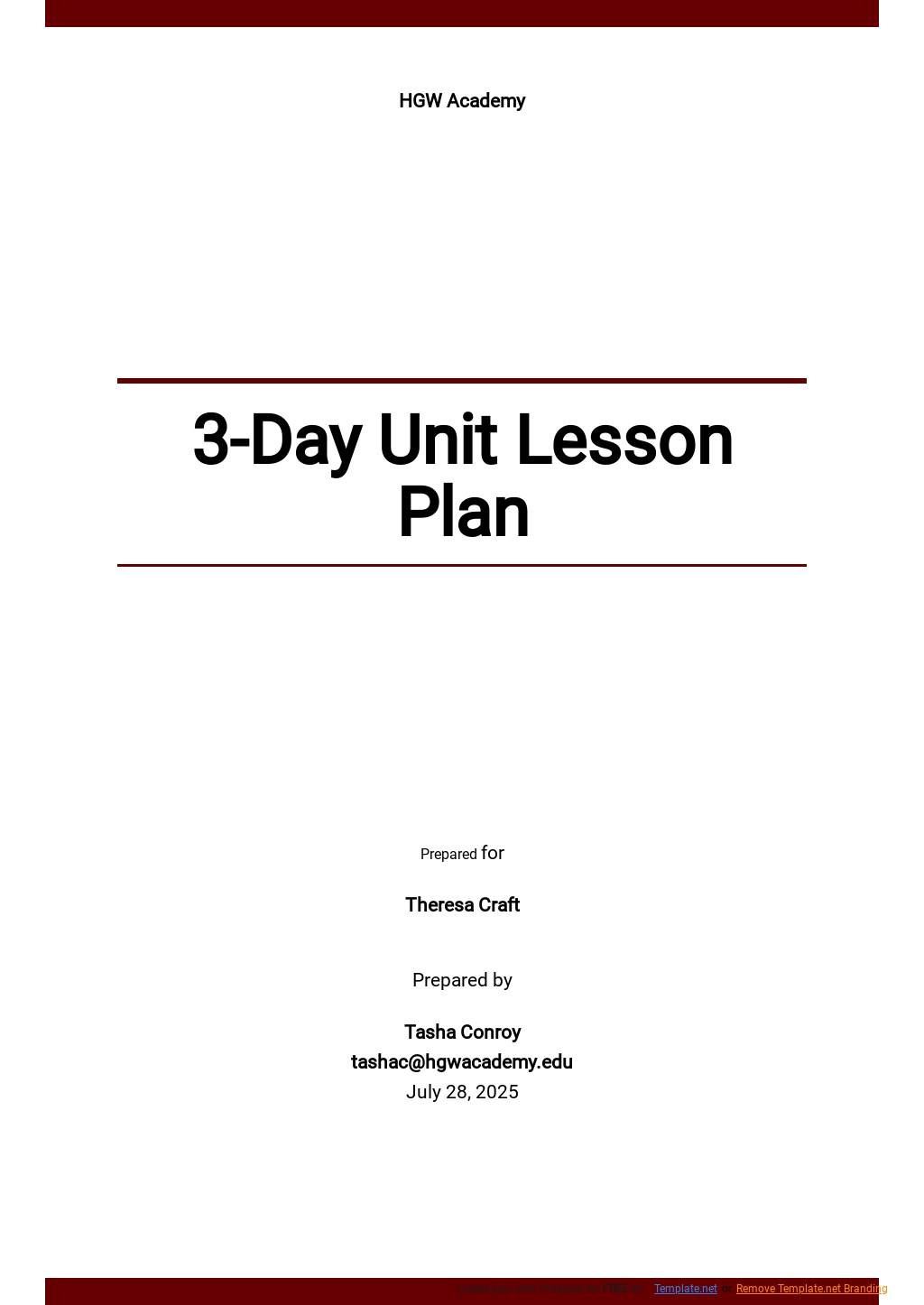 Unit Lesson Plan Template