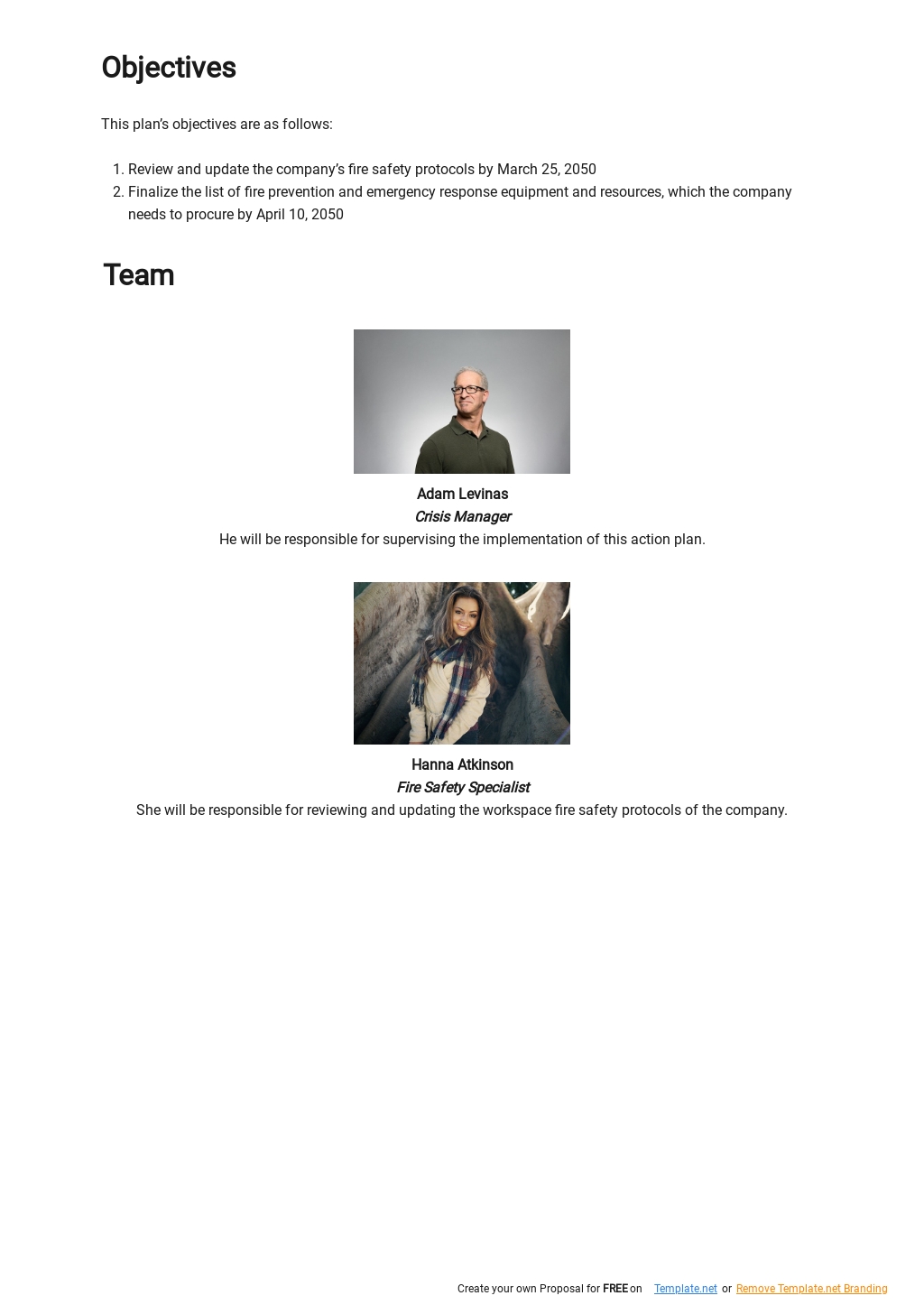 Free Simple Fire Action Plan Template - Google Docs, Word, Apple Pages ...