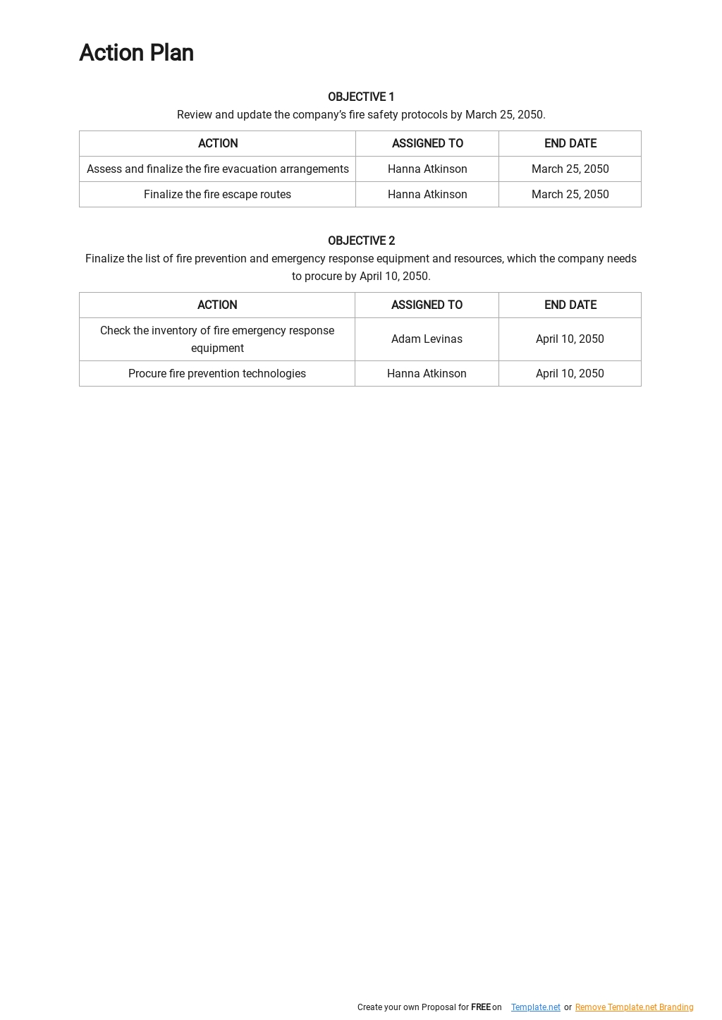 Free Simple Fire Action Plan Template - Google Docs, Word, Apple Pages ...