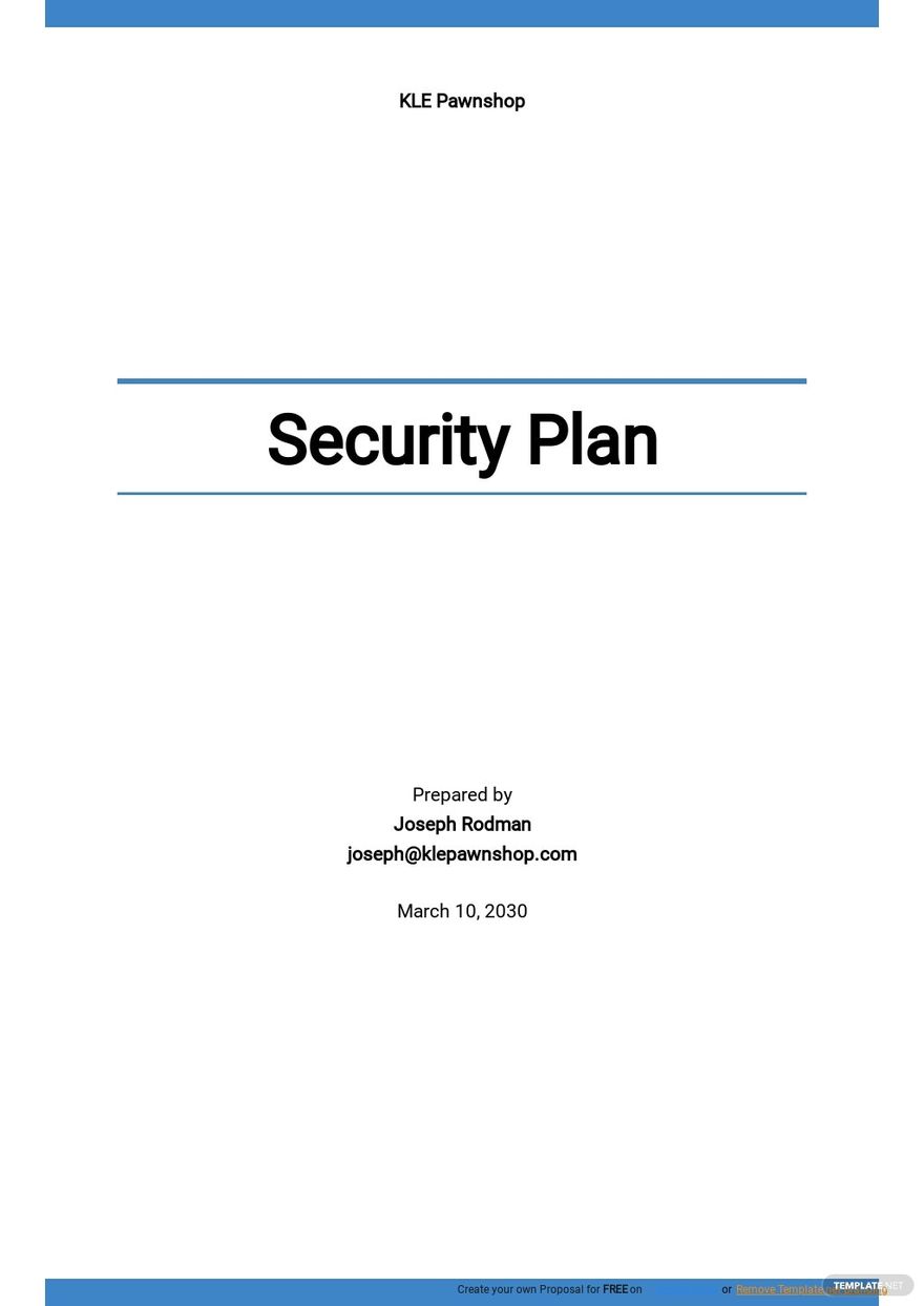 Security Plan Templates 15 Docs Free Downloads Template
