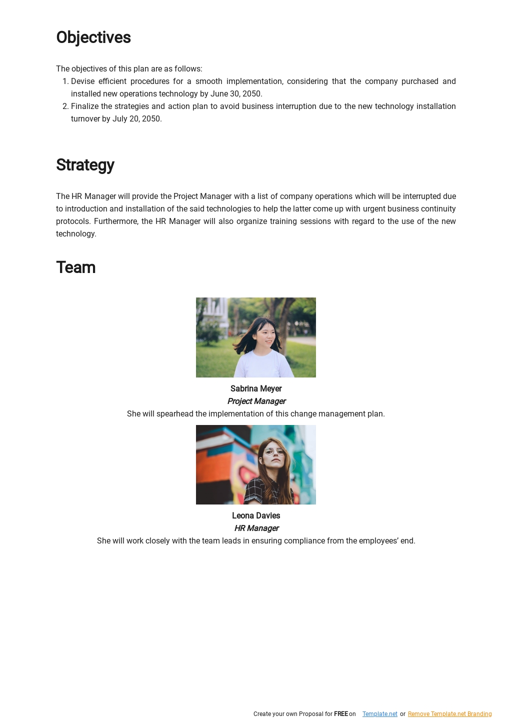 FREE Simple Project Change Management Plan Template in Google Docs ...