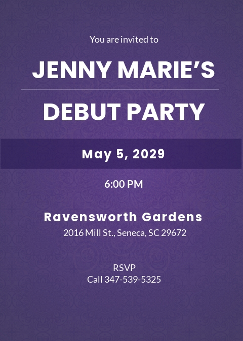 Free Formal Debut Invitation Template - Illustrator, Word, Outlook ...