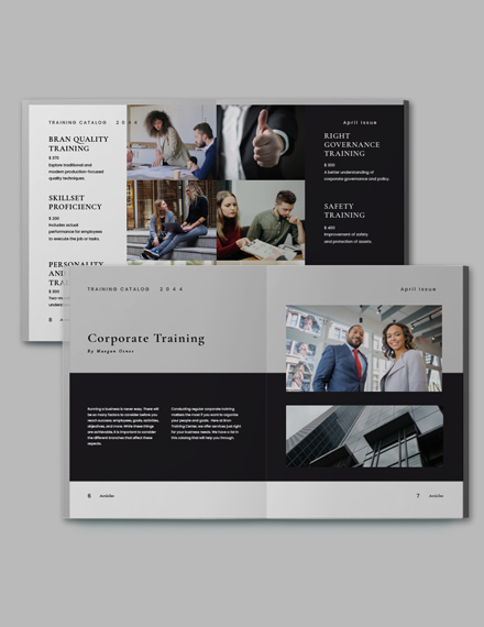 Sample Training Catalog Template InDesign Word PDF Template