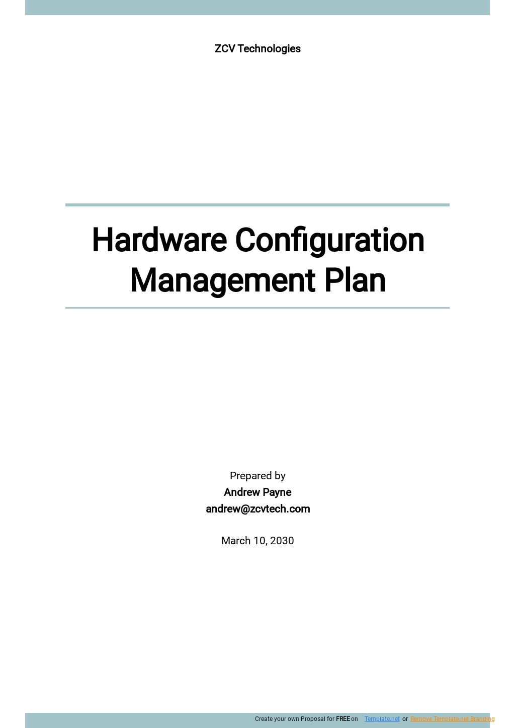 Hardware Configuration Management Plan Template Google Docs Word Apple Pages PDF Template