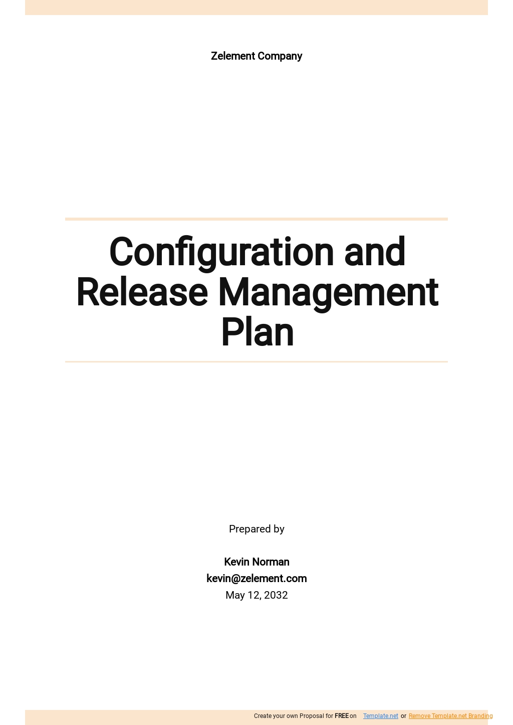 Configuration And Release Management Plan Template Google Docs Word