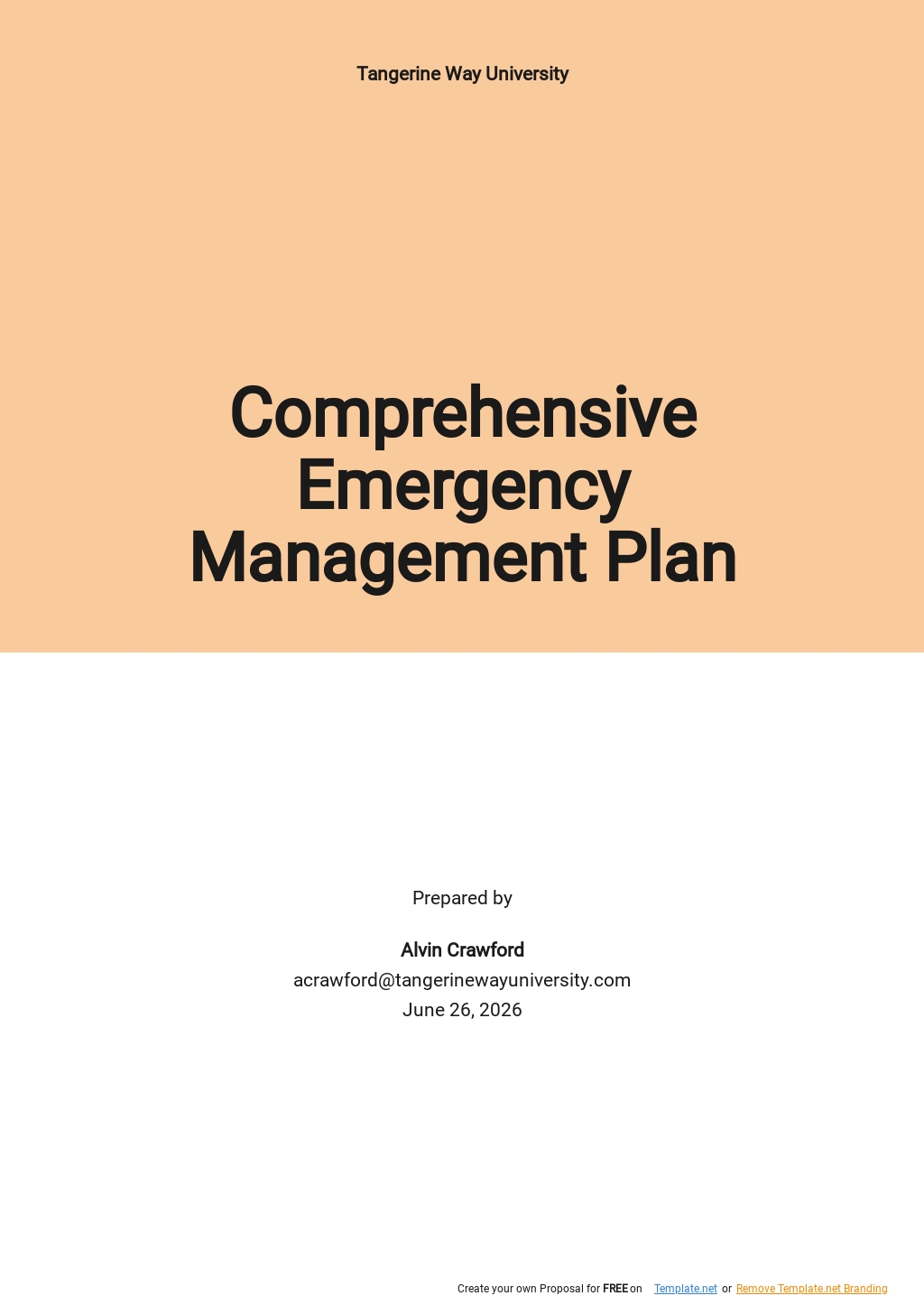 Emergency Management Plan Word Templates Design Free Download 