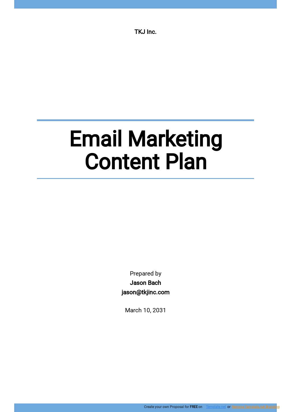Free Email Marketing Communication Plan Template - Google Docs, Word ...