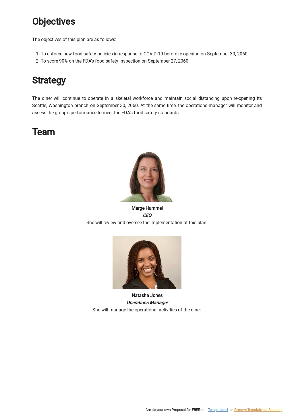 Food Safety Management Plan Template - Google Docs, Word, Apple Pages ...