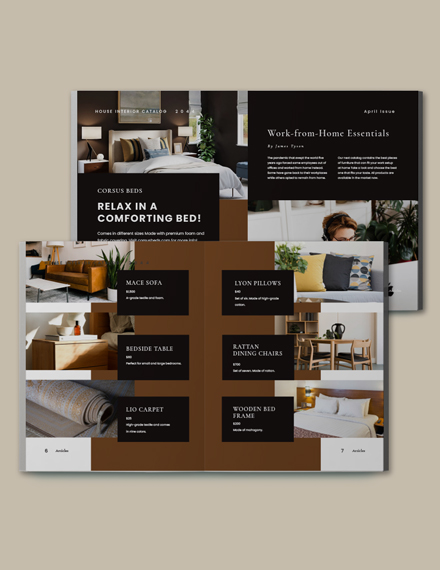 House Interior Catalog template - InDesign, Word, PDF | Template.net