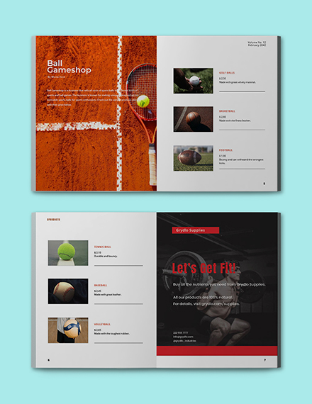 Sports Product Catalog Template - InDesign, Word, PDF | Template.net