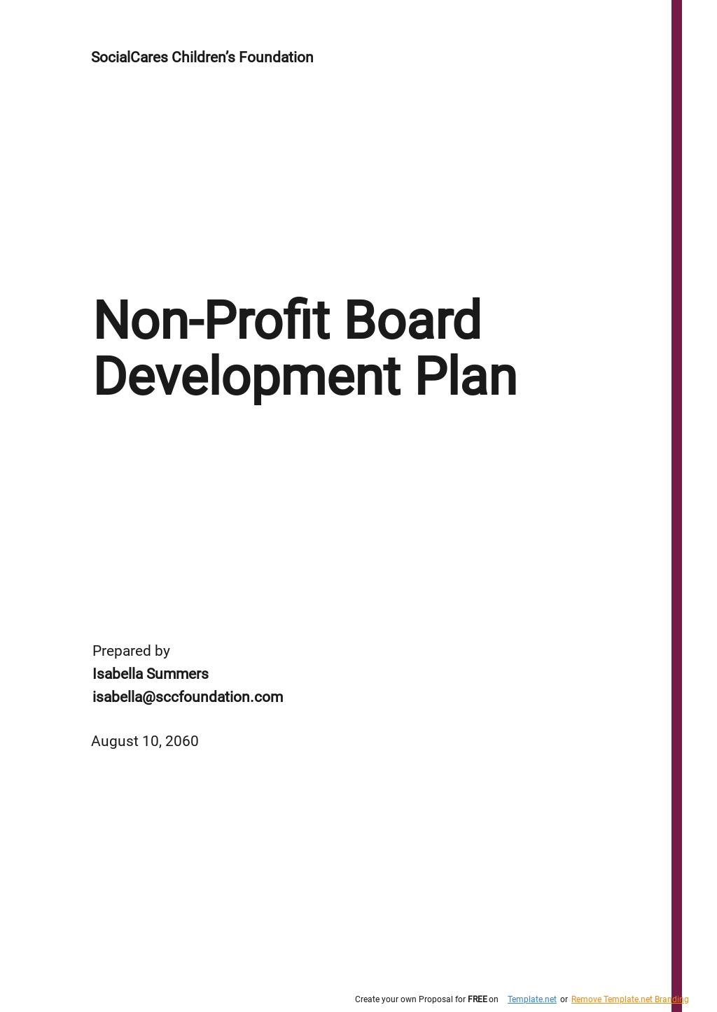 Nonprofit Board Development Plan Template Google Docs Word Apple 