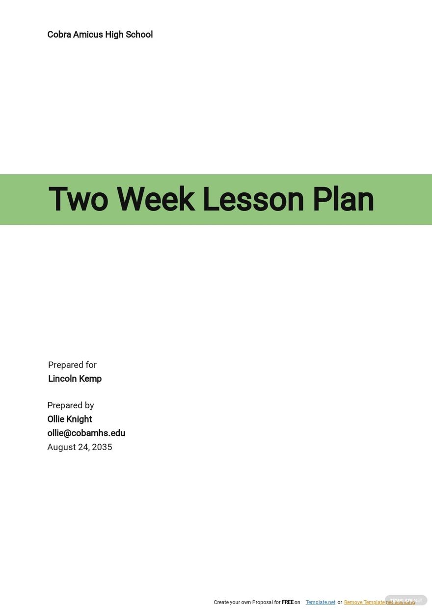 Free KG 2 Week 10 Lesson Plan Template - Google Docs, Word, Apple Pages ...