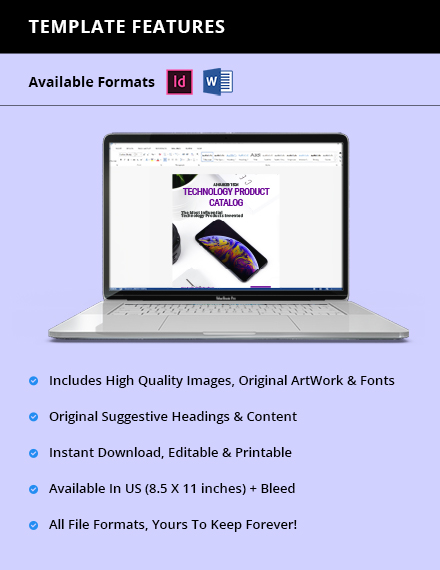Technology Product Catalog Template in InDesign, Word | Template.net
