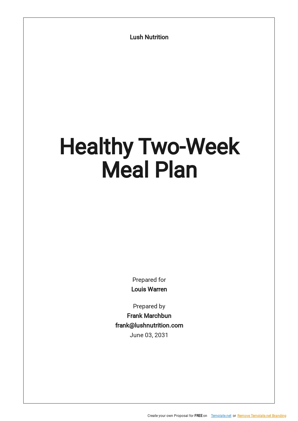 Two Week Budget Meal Plan Template Free PDF Google Docs Word Two Week Budget Meal Plan Template Free PDF Google Docs Word