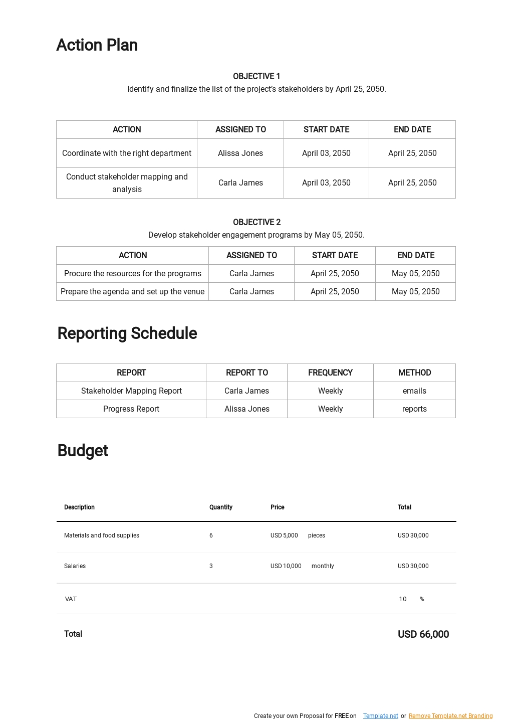 Free Simple Stakeholder Engagement Plan Template - Google Docs, Word ...